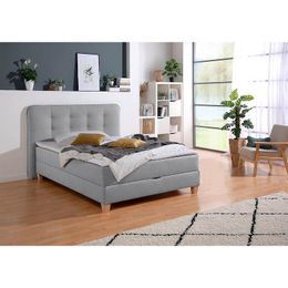 Home Affaire Boxbett inklusive Kaltschaum-Topper und Bettkasten grau Bonellfederkern H3, Liegefl&auml;che B/L: 140cm x 200cm, Gewicht bis: 100 kg H3, 