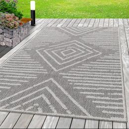 Ayyildiz Teppiche Outdoorteppich &raquo;ARUBA 4902, auch als L&auml;ufer&laquo; rechteckig 6 mm H&ouml;he Pflegeleicht, Modern, In- und Outdoor geeignet grau Polypropylen B : 160cm 1 Stk., 