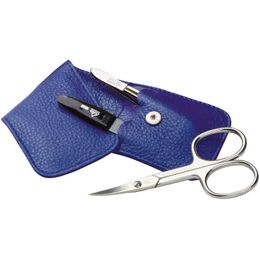 ERBE&reg; Erbe Unisex ERBE Manik&uuml;re-Etui &raquo;Siena&laquo; Hochwertiges Lederetui mit pr&auml;zisen Pflegewerkzeugen f&uuml;r unterwegs. blau B/H/T: 50mm x 100mm x 20mm 3