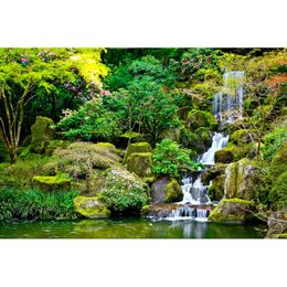 papermoon Fototapete &raquo;Garden Pond&laquo; glatt bunt Vlies B/L: 3,5m x 2,6m, Bahnen: 7 Stk.