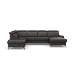 Sit & More sit&more Wohnlandschaft &raquo;Scarlett U-Form&laquo; inklusive Kopfteilverstellung, optional Schlaffunktion & Bettkasten grau B/H/T: 333cm x 226cm, Luxus-