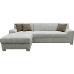 OTTO home Ecksofa &raquo;Lolland 241 x 146 cm, modern, mit Steppungen, gem&uuml;tlich&laquo; mit Schlaffunktion, L-Form, aus Pet Friendly Bezug grau 100% Polyester B/H