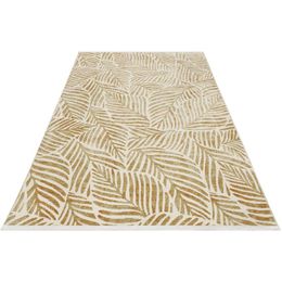 Esprit Teppich &raquo;Victoria ESP-21078&laquo; rechteckig 7 mm H&ouml;he Moderner Design Kurzflorteppich mit Fransen, Wohnzimmer gold Polyester B : 80cm 1 Stk., 7mm, L: 