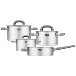 Mulex Topf-Set &raquo;LUGANO&laquo; Set, 7 Stk. tlg. Edelstahl 18/10 grau 5 l