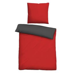 Bettw&auml;sche &raquo;0560500&laquo; 3 Microfaser-Satin,2 teilig, pflegeleichte Bettw&auml;sche mit Rei&szlig;verschluss rot Microfaser, Obermaterial: 100% Polyester B/L: 200cm 