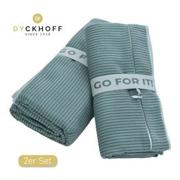 Dyckhoff Handtuch &raquo;Mikrofaser Sporttuch Struktur&laquo; Mit &Uuml;berst&uuml;lpkapuze, Schnelltrocknend, Leicht, Rei&szlig;verschlusstasche blau Microfaser, Mikrofaser B/L: 
