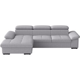 Sit & More sit&more Ecksofa &raquo;Viola, L-Form, B: 260 cm&laquo; optional Schlaffunktion,inkl Armteil- & Kopfteilverstellung grau 100% Polyester B/H/T: 260cm x 73cm x 