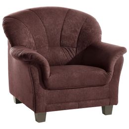 Home Affaire Sessel &raquo;CAMELITA Breite 93 cm, bequeme Armlehnen&laquo; bequem, im Landhausstil! braun MELROSE /Struktur (100% Polyester);Echtleder mit 