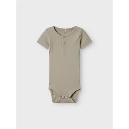 name it Jungen Kurzarmbody &raquo;NBMKAB SS BODY NOOS&laquo; Baumwollmischung, Kurzarm, Knopf-Details beige 62, N-Gr