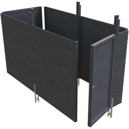 Skan Holz Carport-Ger&auml;teraum &raquo;Abstellraum C1&laquo; aus Profilschalung grau Holzwerkstoff Einheitsgr&ouml;&szlig;e