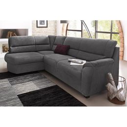 Sit & More sit&more Ecksofa &raquo;Pandora L-Form&laquo; wahlweise mit Schlaffunktion und Bettkasten grau Luxus-Microfaser ALTARA NUBUCK (100% Polyester);Luxus-Microfaser 
