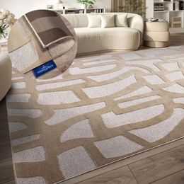 Villeroy & Boch Teppich &raquo;Therese&laquo; rechteckig 5,5 mm H&ouml;he Wohnzimmer, Schlafzimmer, Modern, Hoch-Tief Effekt, Flur beige Polyester B : 200cm 1 Stk., 5,5mm, L: 290cm
