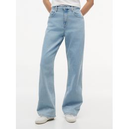 Tommy Jeans Damen Straight-Jeans "MIA MR RLXD STR", blau, Gr. 33, unifarben, Denim/Jeans, Obermaterial: 99% Baumwolle, 1% Elasthan, Jeans,