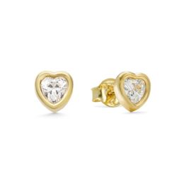 Amor Damen Paar Ohrstecker &raquo;Herzen&laquo; mit Zirkonia (synth.) gold Gelbgold 375