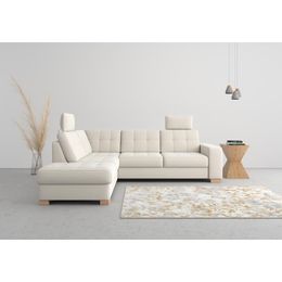 Sit & More sit&more Ecksofa &raquo;Quincy L-Form&laquo; wahlweise mit Schlaffunktion und Bettkasten beige B/H/T: 249cm x 82cm x 213cm, Luxus-Microfaser, Ottomane links,mit 