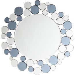 Kayoom Dekospiegel &raquo;Bubble 1925&laquo; Wandspiegel grau Metallhaken, Spiegelglas B/H/T: 80cm x 1,6cm x 80cm &Oslash; 80cm