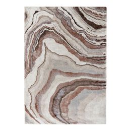 Kayoom Teppich &raquo;Firenze 486&laquo; rechteckig 22 mm H&ouml;he Kurzflor, Modernes Muster, Fu&szlig;bodenheizungsgeeignet, Wohnzimmer braun Polypropylen B : 80cm 1 Stk., 22mm, 