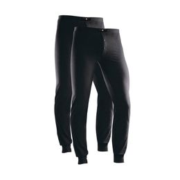 H.I.S. H.I.S Lange Unterhosen (2 St&uuml;ck) mit B&uuml;ndchen am Bein in schwarz | Gr.: L