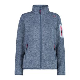 CMP Damen Strickfleecejacke "KNITTED MELANGE FLEECE WOMAN JACKET", blau, Gr. 48, Strick, Obermaterial: 100% Polyester, Jacken, mit Rei&szlig;verschluss,