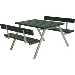 Plus Garten-Essgruppe &raquo;Alpha Kombim&ouml;bel mit 2 R&uuml;ckenlehnen&laquo; 1 Stk. tlg. 118x185x76/45 cm gr&uuml;n Polywood, Stahl B/H/T: 185cm x 76cm x 118cm