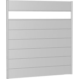 BioHort Sichtschutzelement 7 Metall-Paneele, 1 Acrylglas-Paneel und 2 Schienen, LxH: 180x182 cm silber Stahlblech H/L: 182cm x 180m