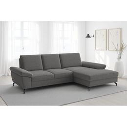 Sit & More sit&more Ecksofa &raquo;Chelsea L-Form, B: 264 cm, mit Armteil-& Sitztiefenverstellung&laquo; optional Schlaffunktion und Bettkasten grau 100% Polyester B/H/T: 
