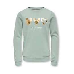 ONLY GIRLS Sweatshirt girl size 134/140 Gold / Pastel green / White