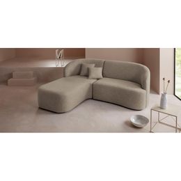 LeGer Home by Lena Gercke Ecksofa &raquo;Dilara L-Form&laquo; gerundete R&uuml;ckenlehne und Front, in 3 Bezugsqualit&auml;ten beige Struktur fein 100% Polyester);Samtoptik