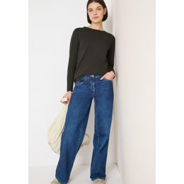 Cecil Damen Langarmshirt, gr&uuml;n, Gr. XXL, unifarben, Web, 100% Baumwolle, Shirts, aus reiner Baumwolle