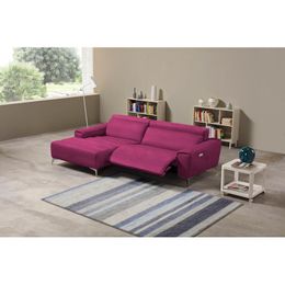 Egoitaliano Ecksofa &raquo;Suzette, Designsofa mit hohem Sitzkomfort&laquo; mit Recamiere, inkl. 1 elektronischen Relaxfunktion, L-Form pink B/H/T: 266cm x 95cm x 163cm, 