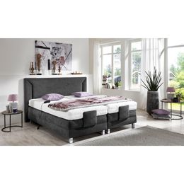 Westfalia Schlafkomfort Boxbett mit Motor grau Bezug der Obermatratze: 100% Polyester, abnehmbar und waschbar bis 60&deg;C;Box und Kopfteil: Mikrovelours (100% Polyester) 