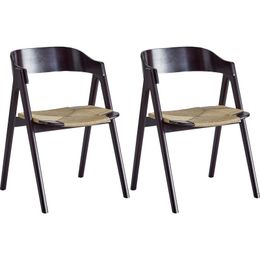 Holzstuhl &raquo;Findahl by Hammel Mette&laquo; (Set) 2 Stk.Massivholz, mit Flechtsitz, versch. Farbvarianten schwarz Geflecht Wasserhyazinthe, Massivholz B/H/T: 