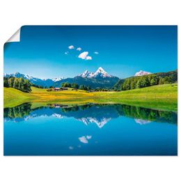 Artland Wandbild &raquo;Landschaft in den Alpen&laquo; Berge 1 Stk. tlg. als Leinwandbild, Poster in verschied. Gr&ouml;&szlig;en blau B/H/T: 60cm x 45cm, Poster Berge Querformat, 1
