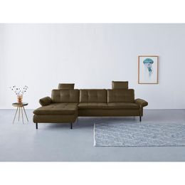 OTTO home Ecksofa &raquo;Birkholm L-Form&laquo; Armlehnverstellung, auch in Easy Clean Bezug - mit Wasser zu reinigen gr&uuml;n 100% Polyester B/H/T: 267cm x 83cm x 