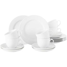 Seltmann Weiden Kaffeeservice &raquo;Geschirr-Set, Service Rondo&laquo; Tassen, Teller, Untertassen, 18 Teile, f&uuml;r 6 Personen Made in Germany wei&szlig; Porzellan 18 Stk.