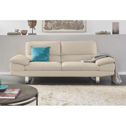 Calia italia 3-Sitzer &raquo;Dave, Sitzkomfort der Extraklasse, tolle Details&laquo; Designsofa auf Kufenfu&szlig;, in zwei Lederqualit&auml;ten grau Leder SORRRENTO - 100% 