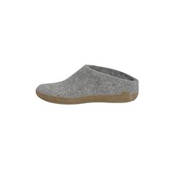 glerups Pantoffeln Ledersohle in Grau | Gr.: 46