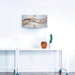 Artland Wanduhr &raquo;Braune abstrakte Welle&laquo; wahlweise mit Quarz- oder Funkuhrwerk, lautlos ohne Tickger&auml;usche braun B/H/T: 60cm x 30cm x 0,3cm, Funkuhr