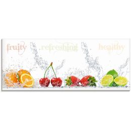 Artland Glasbild &raquo;Fruchtig erfrischend gesund Fruchtmix&laquo; Lebensmittel 1 Stk. tlg. in verschiedenen Gr&ouml;&szlig;en bunt B/H/T: 125cm x 50cm, Glasbild Lebensmittel, 1 