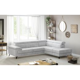 OTTO home Ecksofa &raquo;Astra L-Form, B: 286 cm&laquo; mit Kopfteilverstellung, optional Schlaffunktion & Bettkasten grau 95% Polyester (PES) 5%Polyamid (PA) B/H