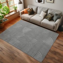 Ayyildiz Teppiche Teppich &raquo;HELIX 2201 , auch als L&auml;ufer und Rund erh&auml;ltlich&laquo; rechteckig 7 mm H&ouml;he 3D-Effekt durch Cut-Loop-Webtechnik, Woll-Optik, Boucl&eacute;, Wohnzimmer 
