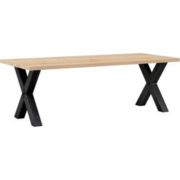 OMG Design Esstisch &raquo;Formula&laquo; 1 Stk. tlg. Hochwertige Melamin-Tischplatte mit Metallgestell braun B/H/T: 190cm x 77cm x 90cm