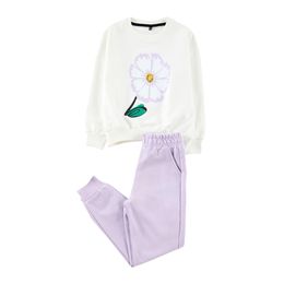 Trendyol Jogginganzug M&auml;dchen Gr&ouml;&szlig;e 98/104 creme / dunkelgr&uuml;n / flieder / wei&szlig;