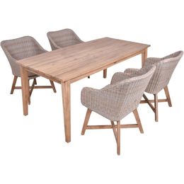 Garden Pleasure Garten-Essgruppe &raquo;VISALIA/OAKLAND Set 01&laquo; 5 Stk. tlg. braun Obermaterial: 100% Polyester Einheitsgr&ouml;&szlig;e
