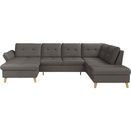 Sit & More sit&more Wohnlandschaft &raquo;G&ouml;teborg&laquo; inkl. Sitztiefenverstellung, wahlweise mit Bettfunktion & Bettkasten braun B/H/T: 327cm x 90cm x 226cm, NaturLEDER 