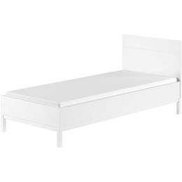 Vipack Einzelbett &raquo;in gradlinigem Design, glattem Kopfteil und pflegeleichter Oberfl&auml;che&laquo; 90x200, komfortable Liegeh&ouml;he, vielseitig, wei&szlig; lackiert wei&szlig; 