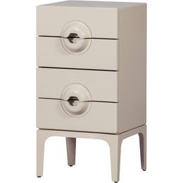Woood Kommode &raquo;Merge Eukalyptusholz mit Metallbeinen H 89 x B 44 x T 45 cm&laquo; Einzigartiger Griff, Tragkraft 10 kg pro Auszug, montiert geliefert beige 