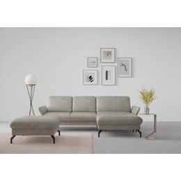 Sit & More sit&more Ecksofa &raquo;Fashion L-Form&laquo; wahlweise mit Kopfteilverstellung und Vorziehsitz, motorisch grau B/H/T: 253cm x 84cm x 165cm, Luxus-Microfasermit 