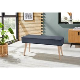 exxpo - sofa fashion Eckbank &raquo;Lungo&laquo; Frei im Raum stellbar grau 100% Polyester B/H/T: 104cm x 50cm x 40cm, Veloursstoff, Bankhocker