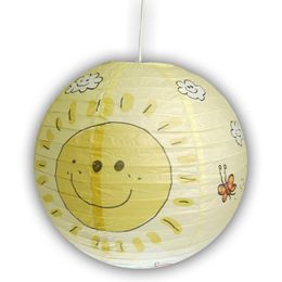 Niermann H&auml;ngeleuchte &raquo;Papier-Pendelleuchte Sunny&laquo; E27 1 Stk. Kinderzimmer, Kinderlampe gelb 1, &Oslash; 40cm H: 40cm, 1 Stk.